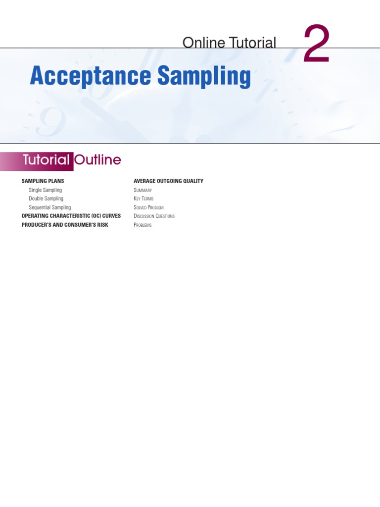 Acceptance Sampling Online Tutorial Pdf Poisson Distribution
