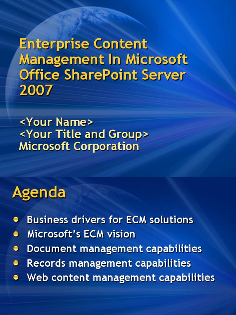 Leveraging Enterprise Content Management with Microsoft Office ...