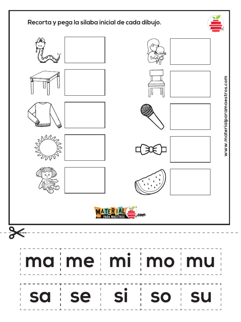 Actividad Recortable de Las Silabas | PDF