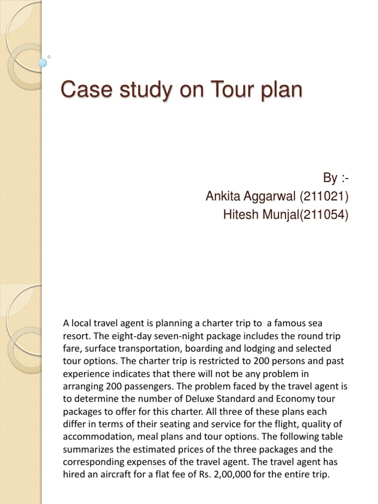 Optimizing Charter Tour Packages | PDF | Travel Agency | Hotel