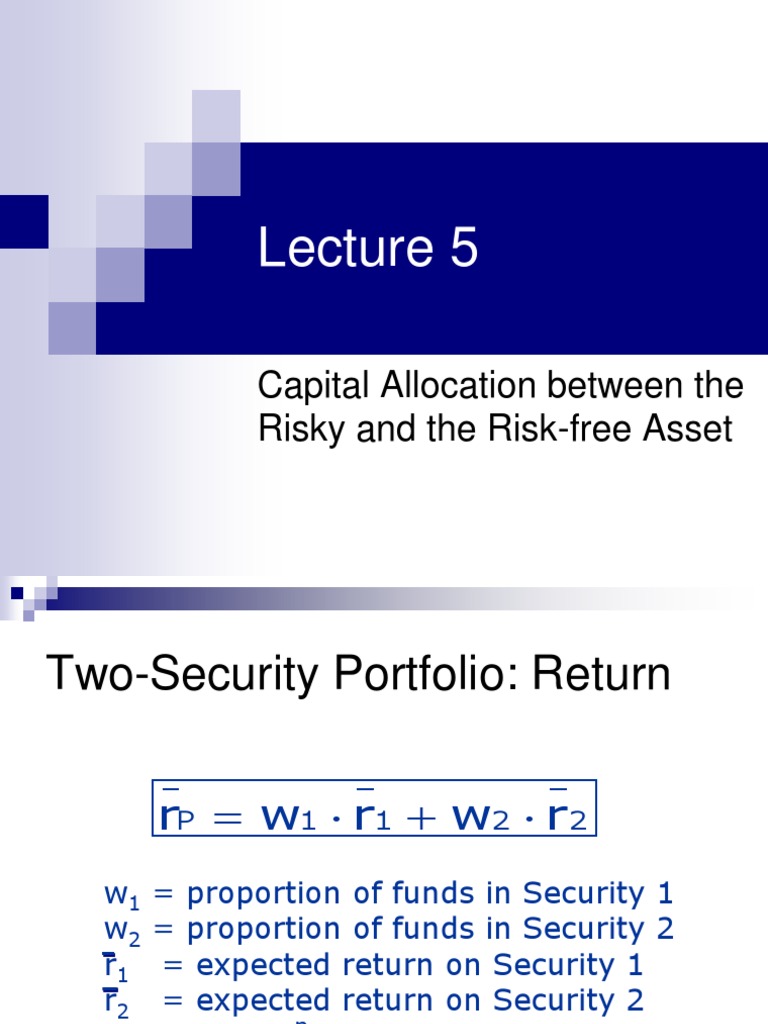 Lecture 5 - Principles of Financial Economics | PDF | Risk Premium ...