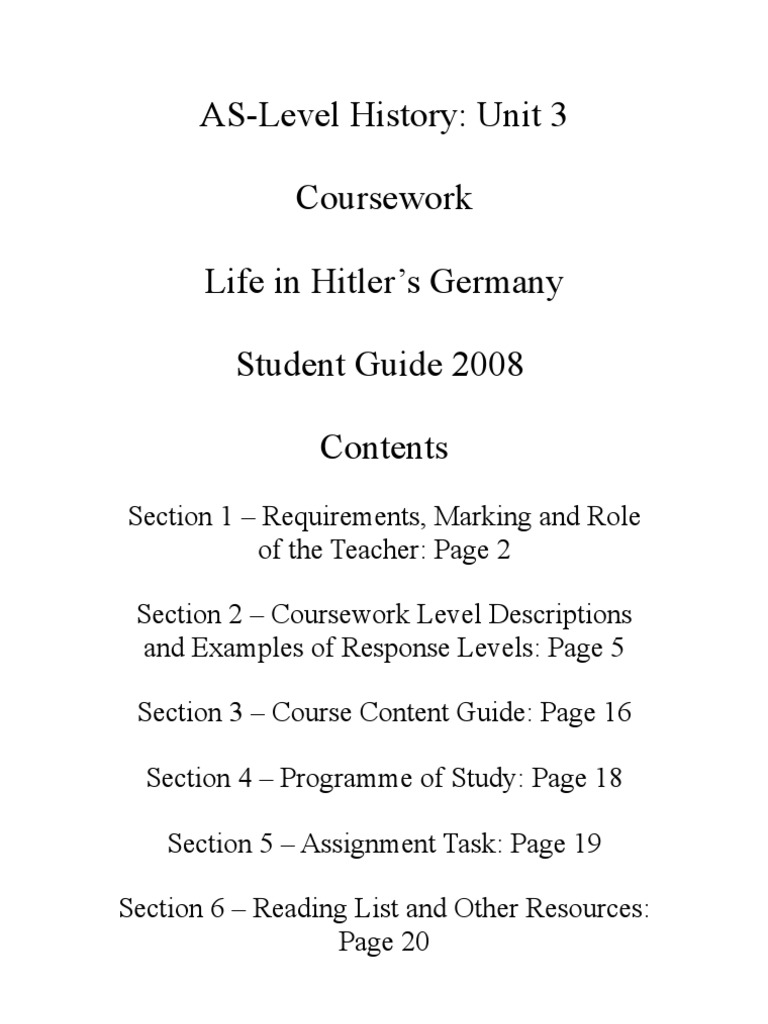 AS-Level History: Hitler's Germany Guide | PDF | Nazi Germany | Nazism