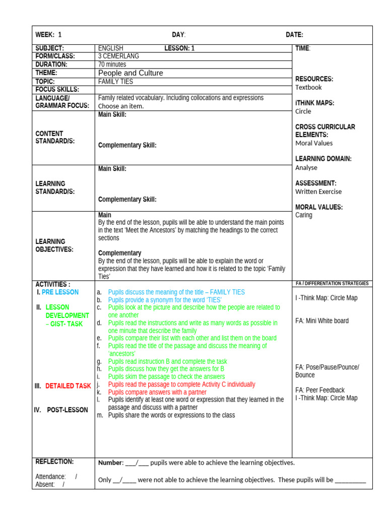 FORM 3 LESSON 1 | PDF | Cognitive Science | Communication