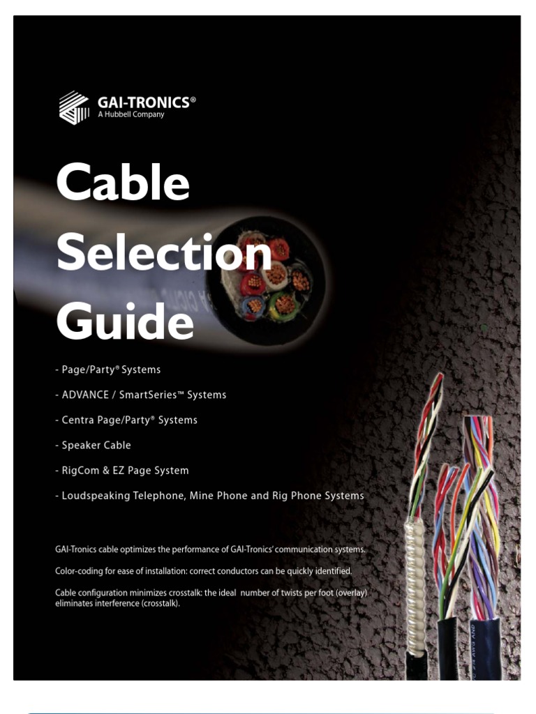 Cable Selection Guide Gtc020212 | PDF | Cable | Electrical Wiring