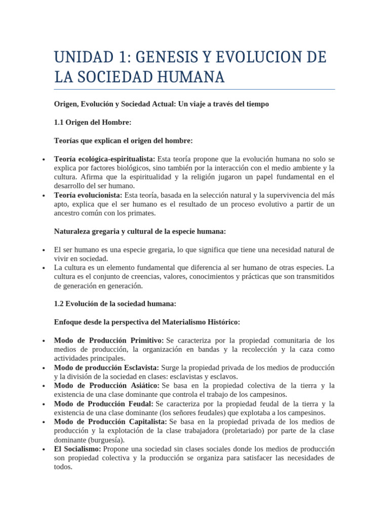 Unidad 1 y 2, de Hombre, Sociedad, Ciencia y Tecnologia. | PDF ...