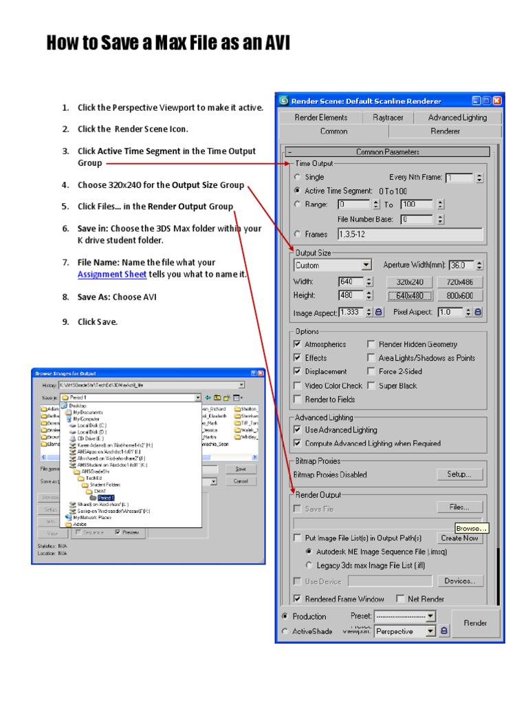 Save Max File as AVI in 3DS Max | PDF