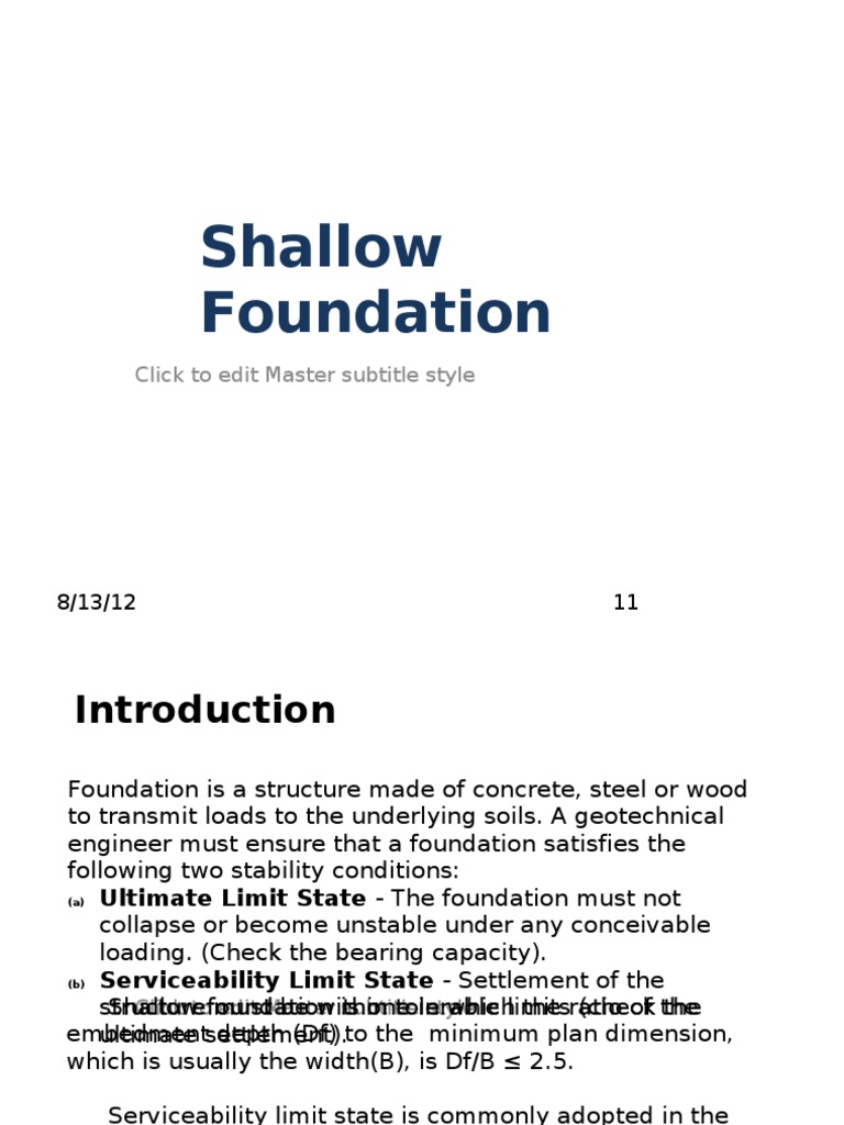 (E) Chapter 1 - Shallow Foundation | PDF | Geotechnical Engineering ...