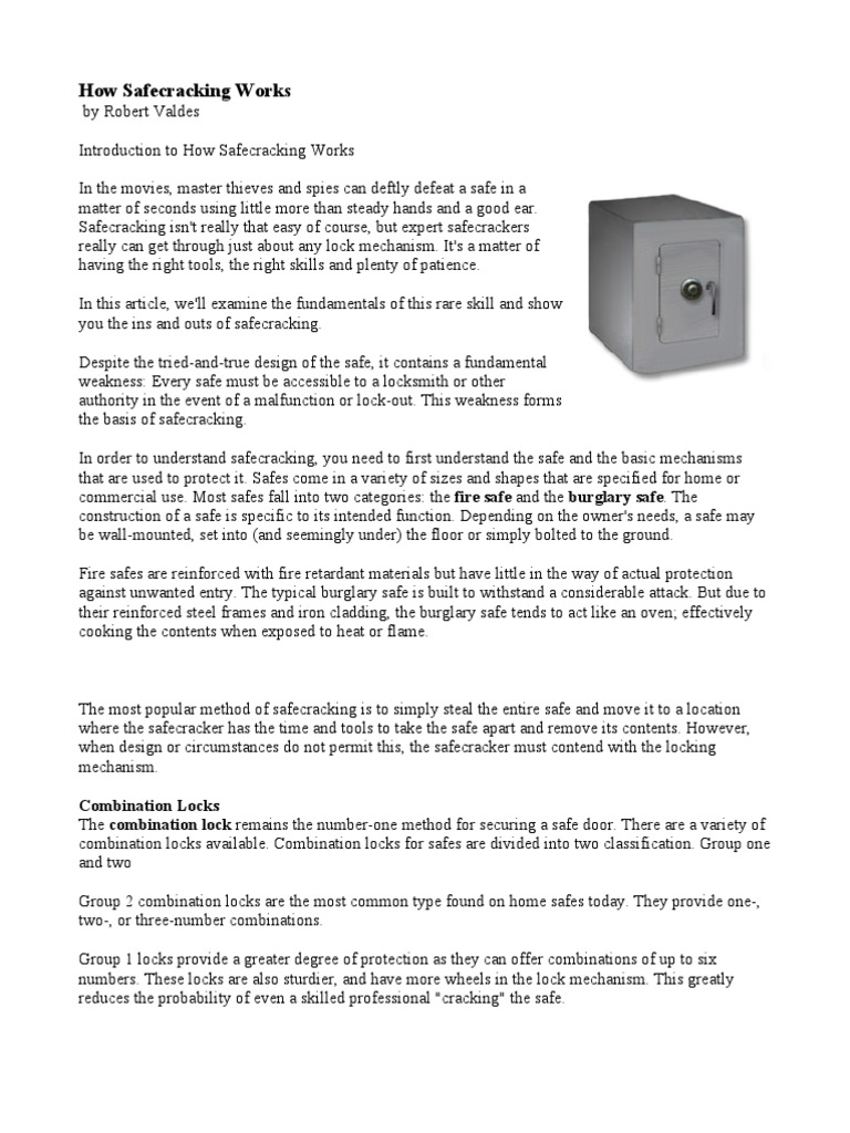 How Safecracking Works | PDF | Lock (Security Device) | Security ...