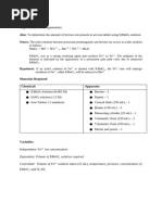 Iron Tablet Redox Titration Method | PDF | Titration | Chemistry