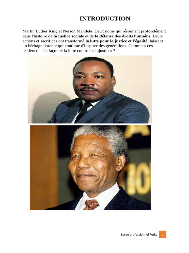 Nelson Et Martin | PDF | Martin Luther King jr. | Nelson Mandela