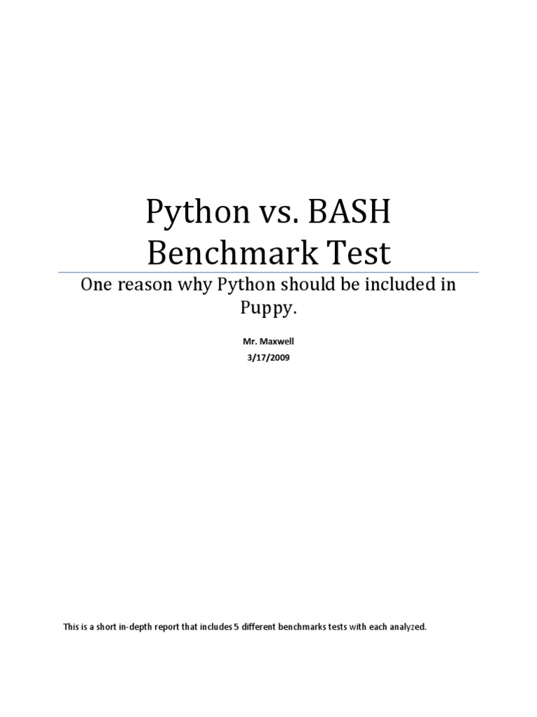 Python Vs Bash Benchmark Pdf C Programming Language Python Programming Language