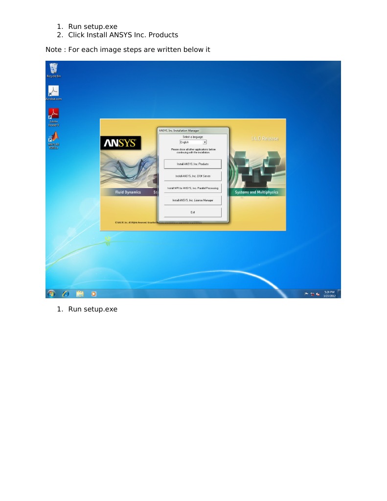 ANSYS 14 Installation Guide Steps | PDF | Computers