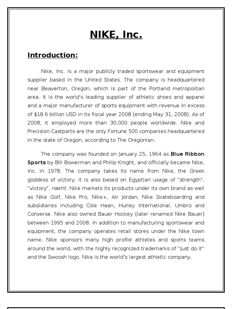 NIKE | PDF | Nike | Strategic Management