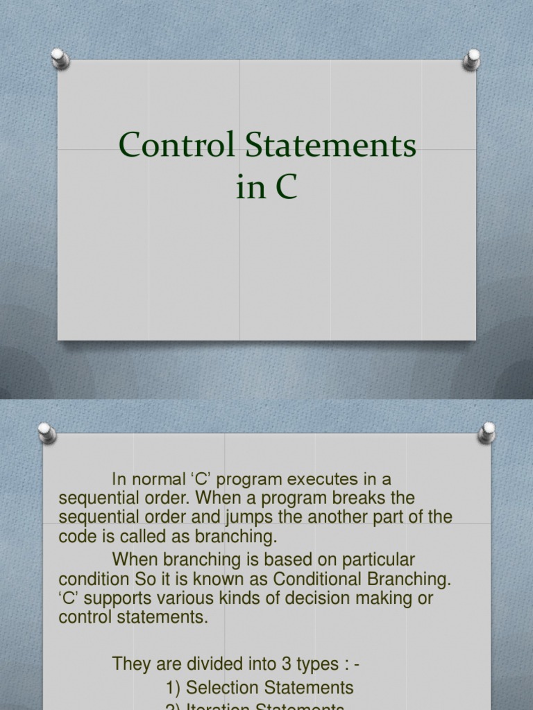 Control Statements in C | PDF | Control Flow | C (Programming Language)