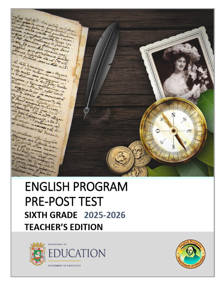 6th Grade Pre - Post Test Revised 2025-2026 Teachers Edition | PDF ...