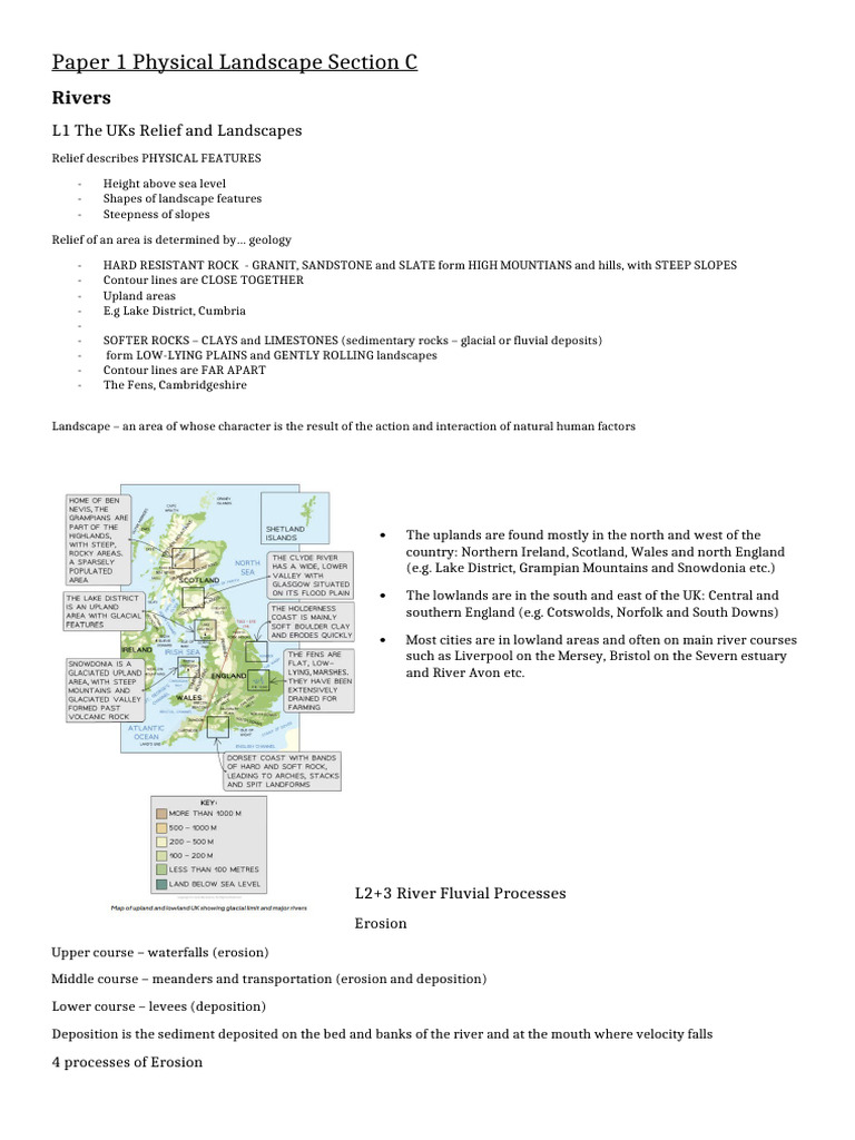 Paper 1 Section C Physical Landscape | PDF | Glacier | Valley