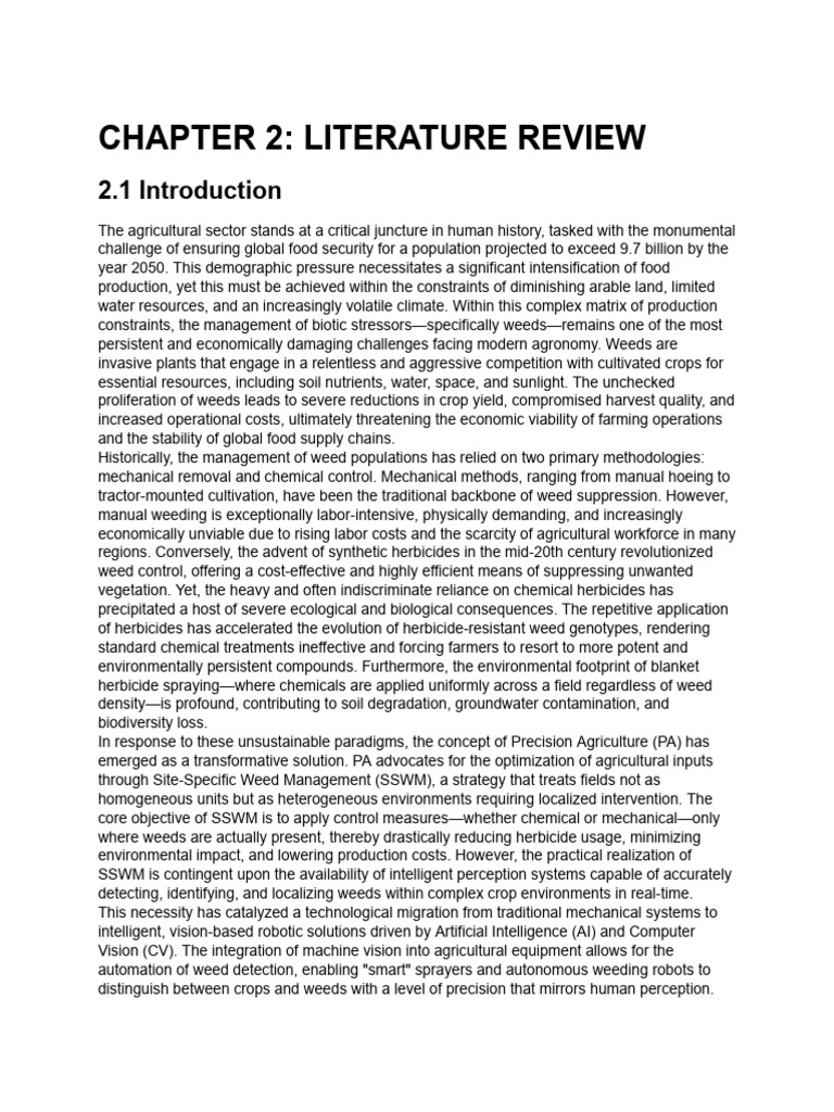 Chapter 2 Literature Review | PDF | Deep Learning | Herbicide