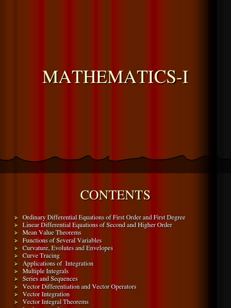 M1 Unit 1 | PDF | Equations | Derivative
