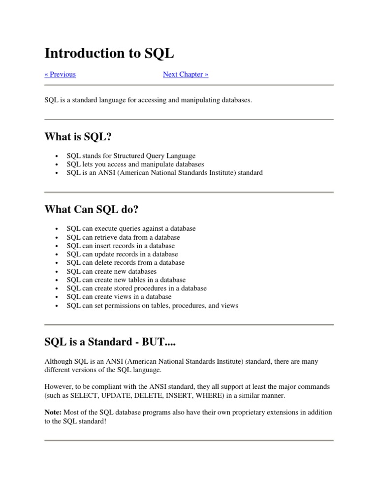 Introduction To Sql Pdf Sql Database Index 1046