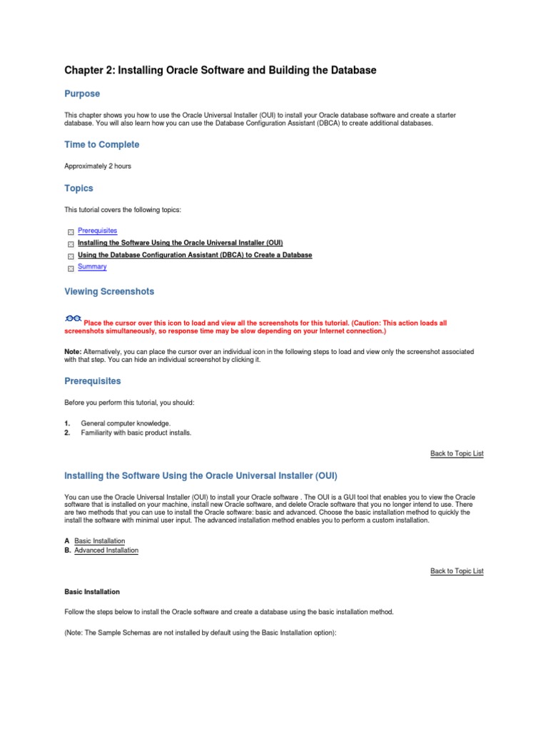 Chapter 2: Installing Oracle Software and Building The Database | PDF | Oracle Database ...