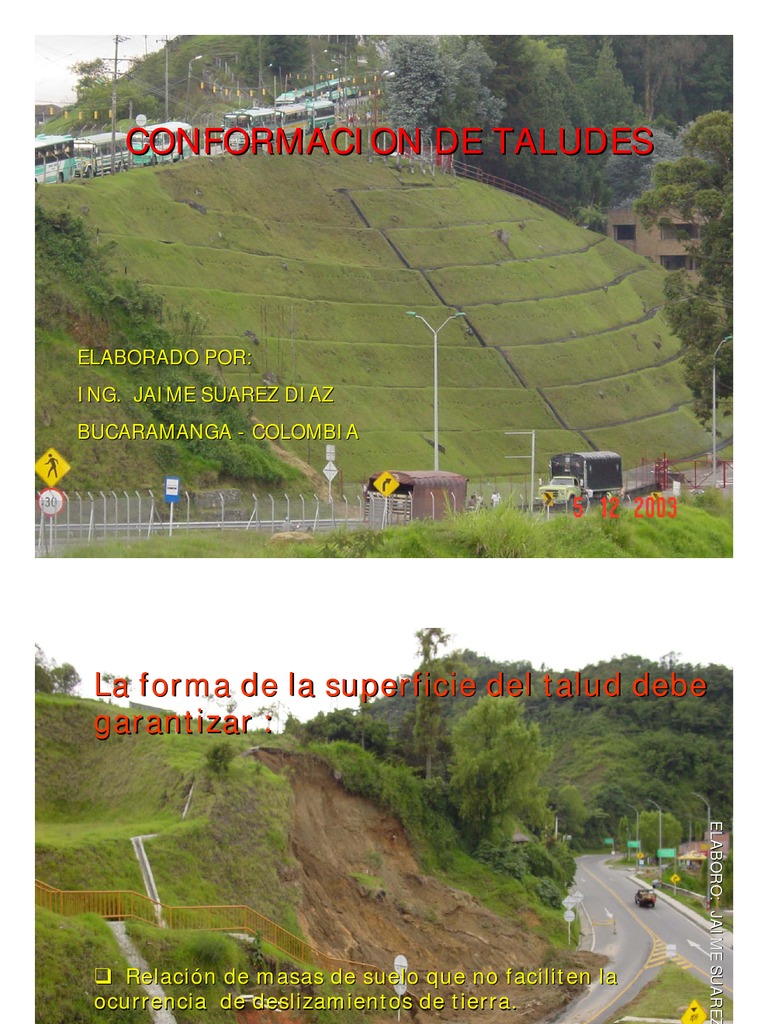 Diseño de Bermas en Taludes Estables | PDF | Meteorización | Estrato