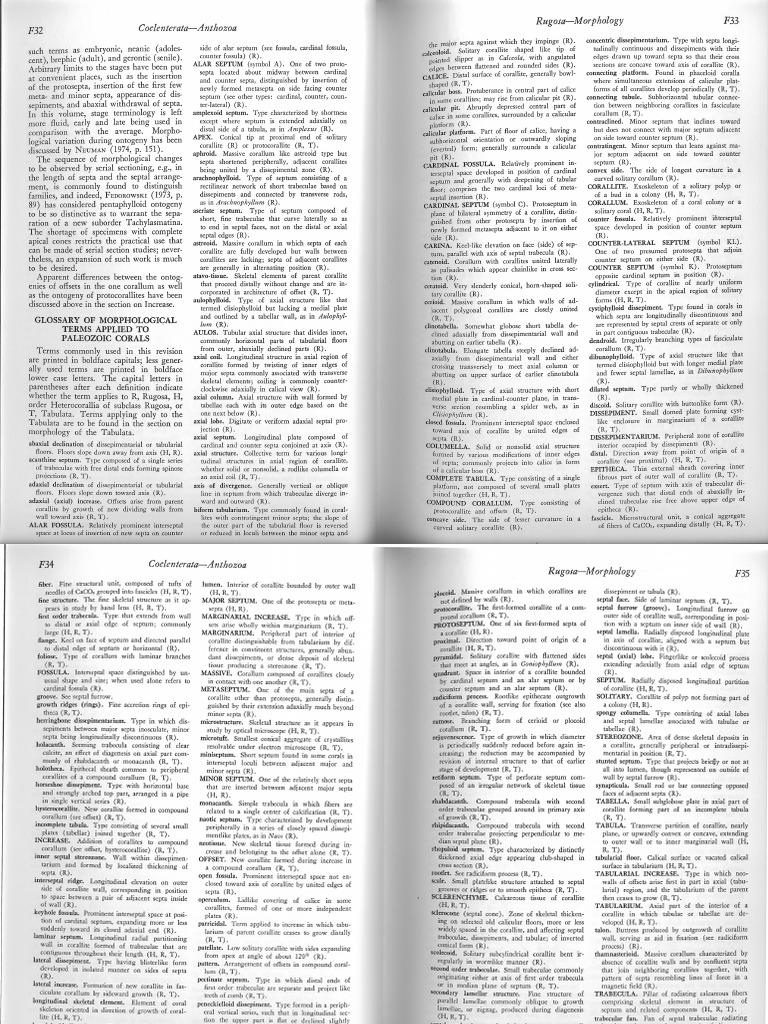 Glossary of Morphological Terms Applied To Paleozoic Corals | PDF | Nature