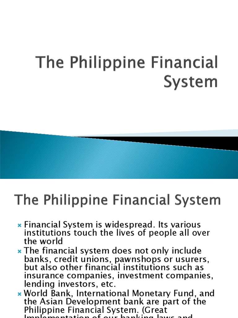 Overview of the Philippine Financial System | PDF | International ...