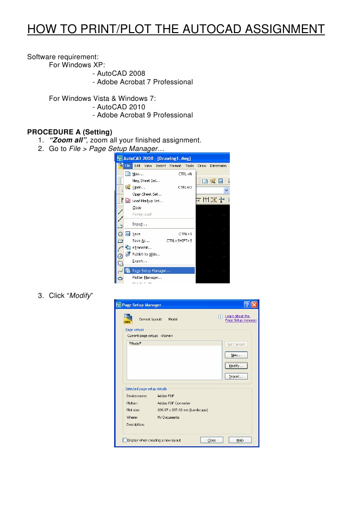 How To Print AutoCAD Assignment | PDF