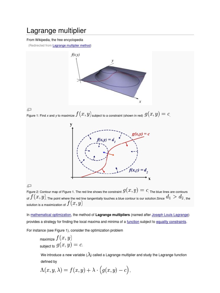 Lagrange Multiplier | PDF | Mathematical Analysis | Analysis