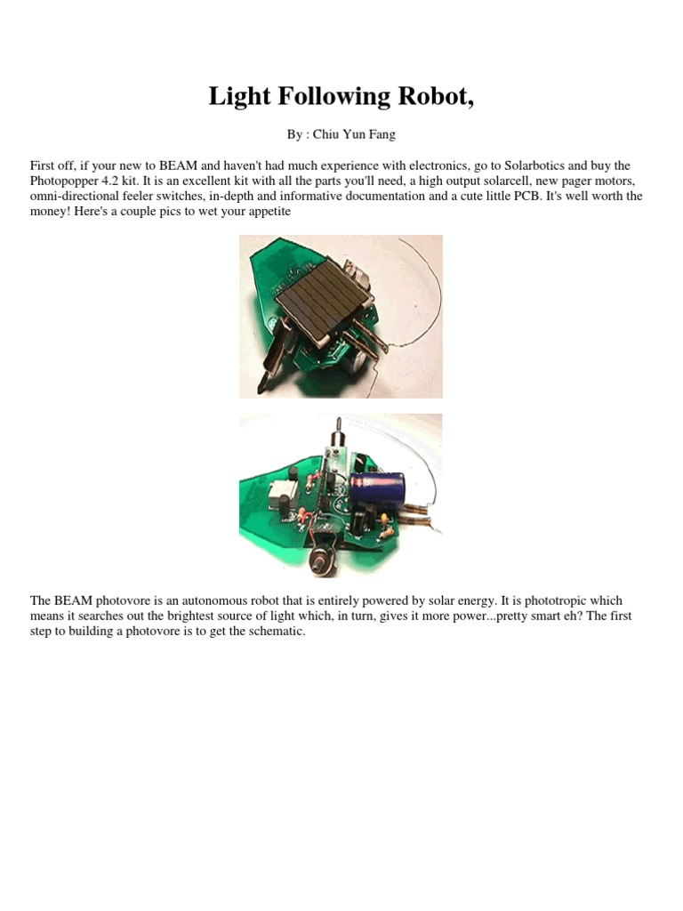 Light Following Robot | PDF | Capacitor | Resistor