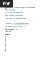 30 Programming Questions on Loops | PDF | Matrix (Mathematics) | Numbers
