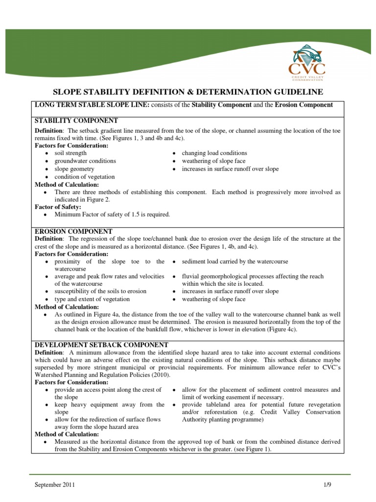 Slope Stability Determination Guidelines | PDF | Erosion | Valley