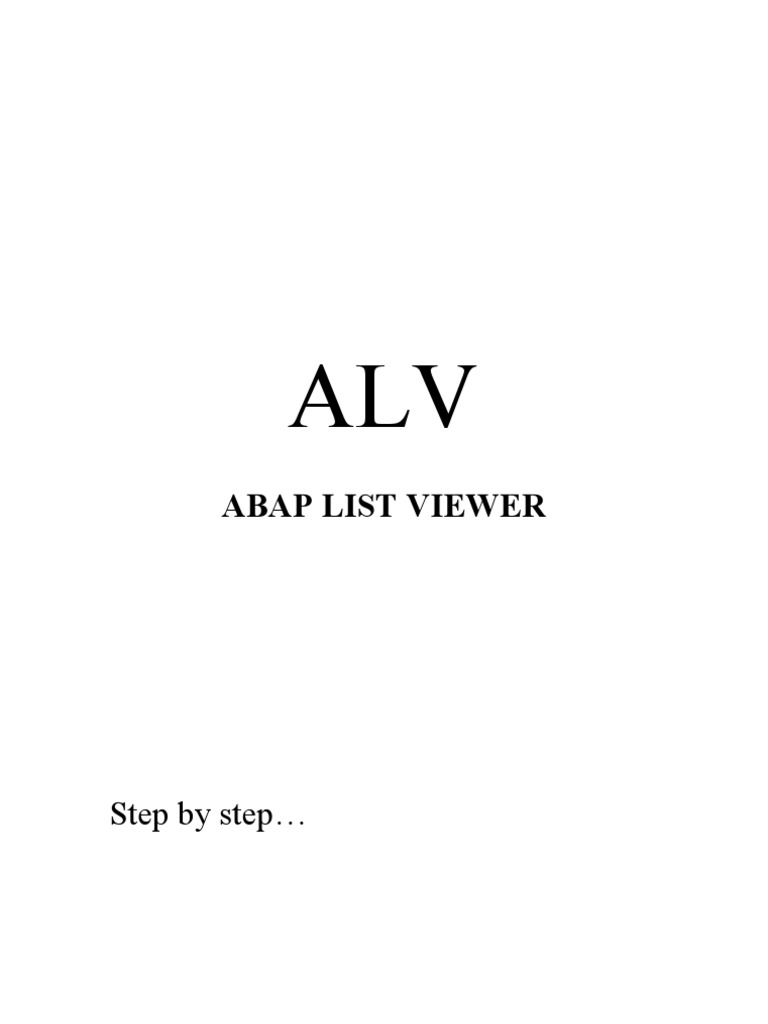 Manual ALV | PDF