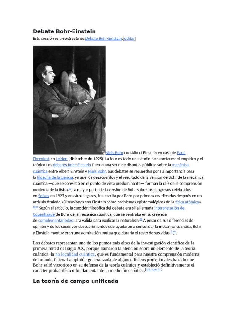 BOHR EINSTEIN | PDF | Albert Einstein | Niels Bohr