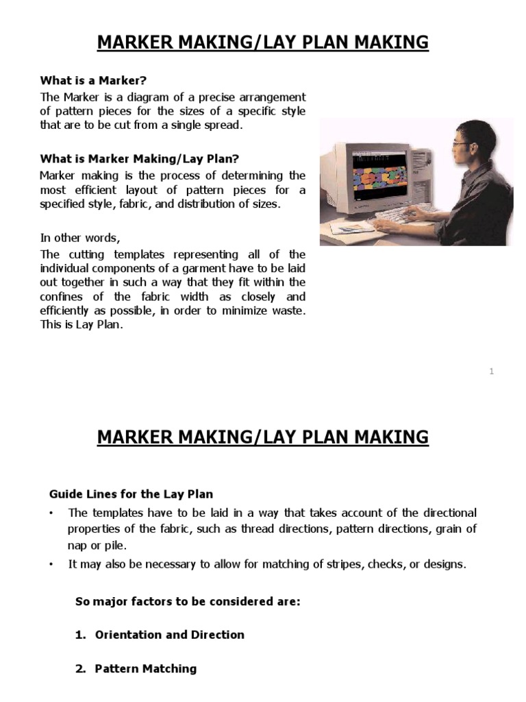 L-5 (Marker Making) | PDF | Textiles | Pattern