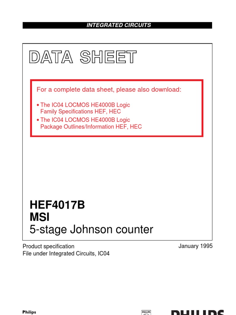 Datasheet IC 4017 | PDF | Integrated Circuit | Electromagnetism