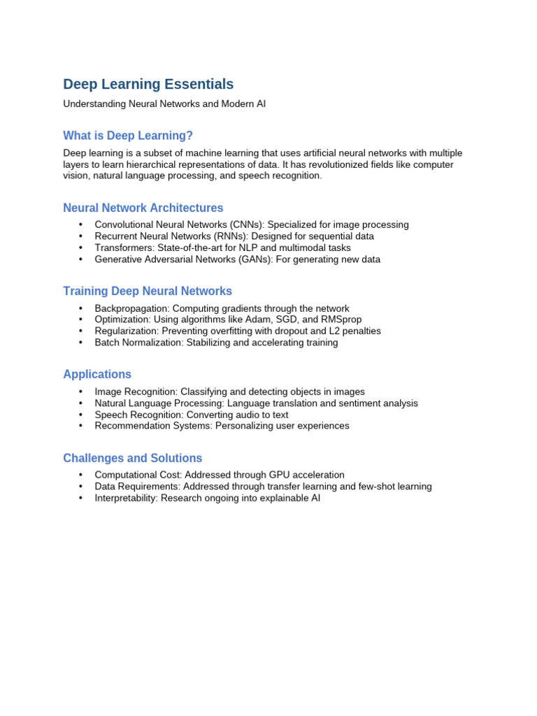 3 Deep Learning Essentials | PDF