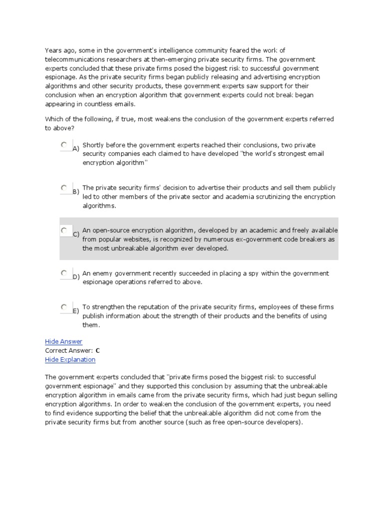 Hide Answer Hide Explanation | PDF | Argument | Homo