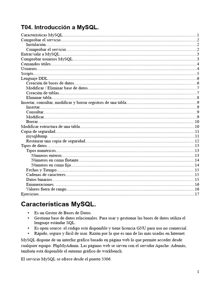 T04-0a Primeros pasos MySQL | PDF | SQL | Recuperación de información