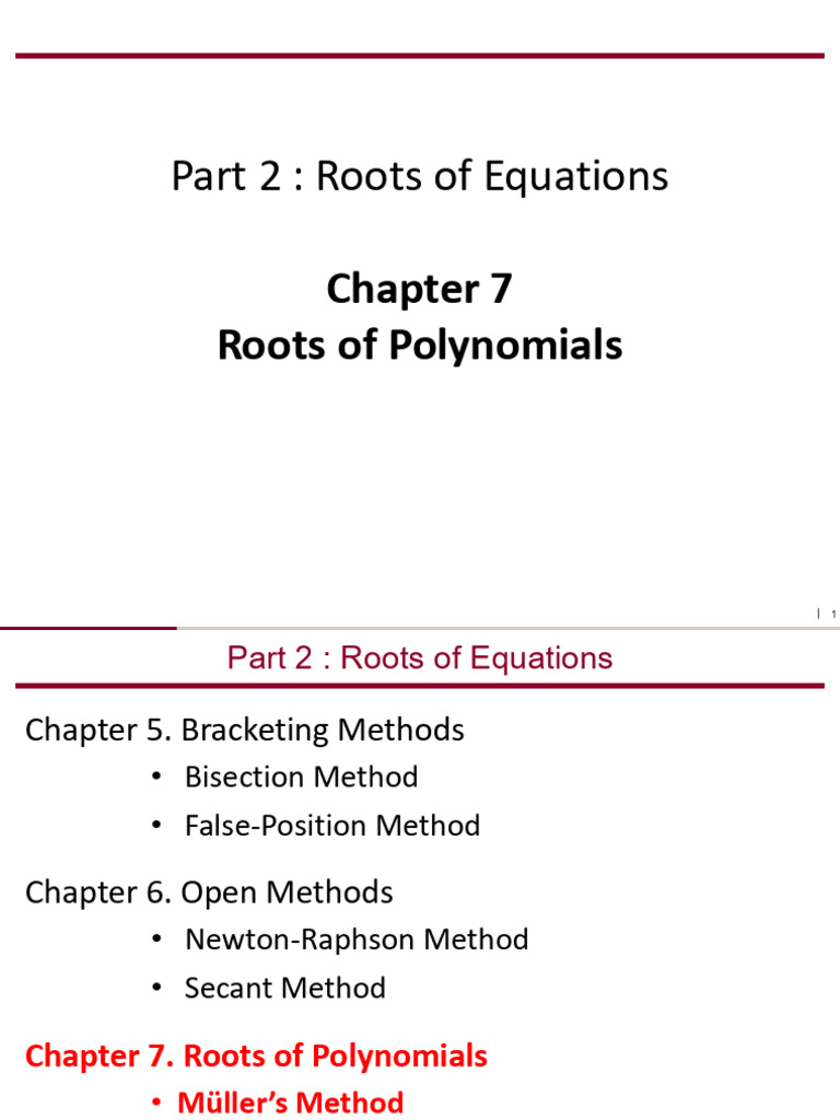Part2 Ch07 Roots of Polynomials | PDF