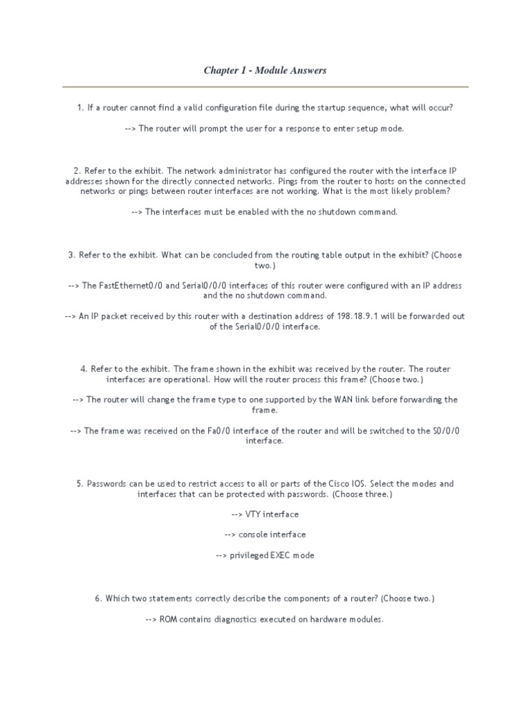 Chapter 1 Correct Answers Pdf Router Computing Network Switch
