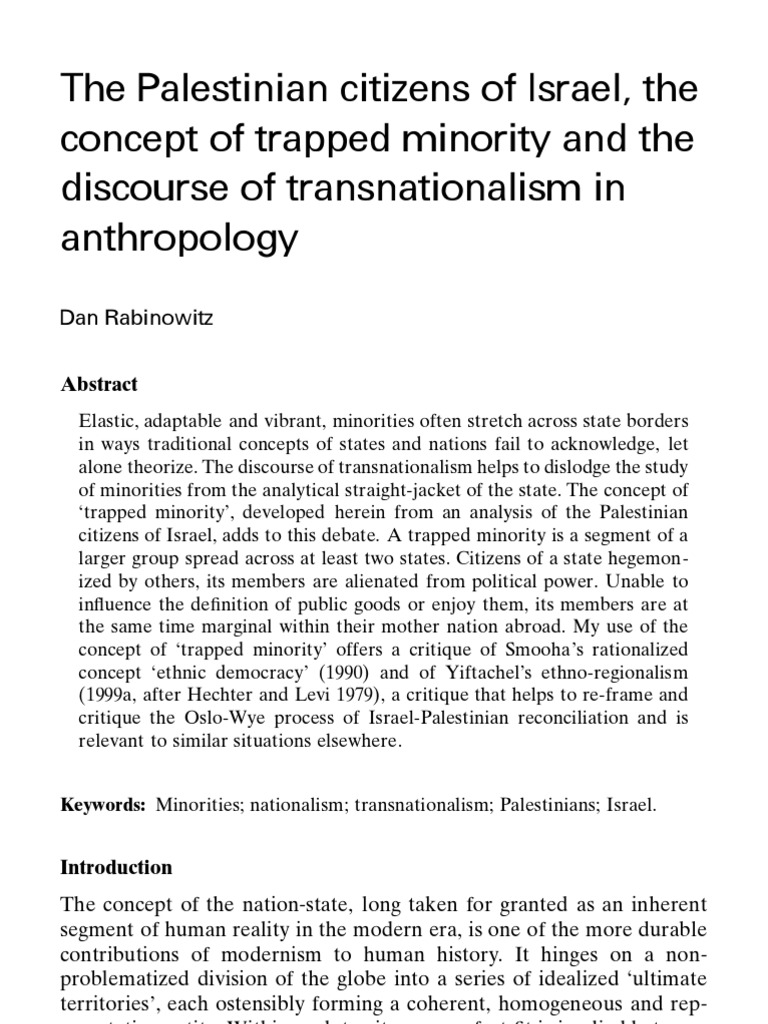 Dan Rabinowitz The Palestinian Citizen of Israel | PDF | Palestinians ...