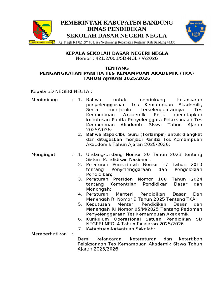 Contoh Sk Panitia Pdf