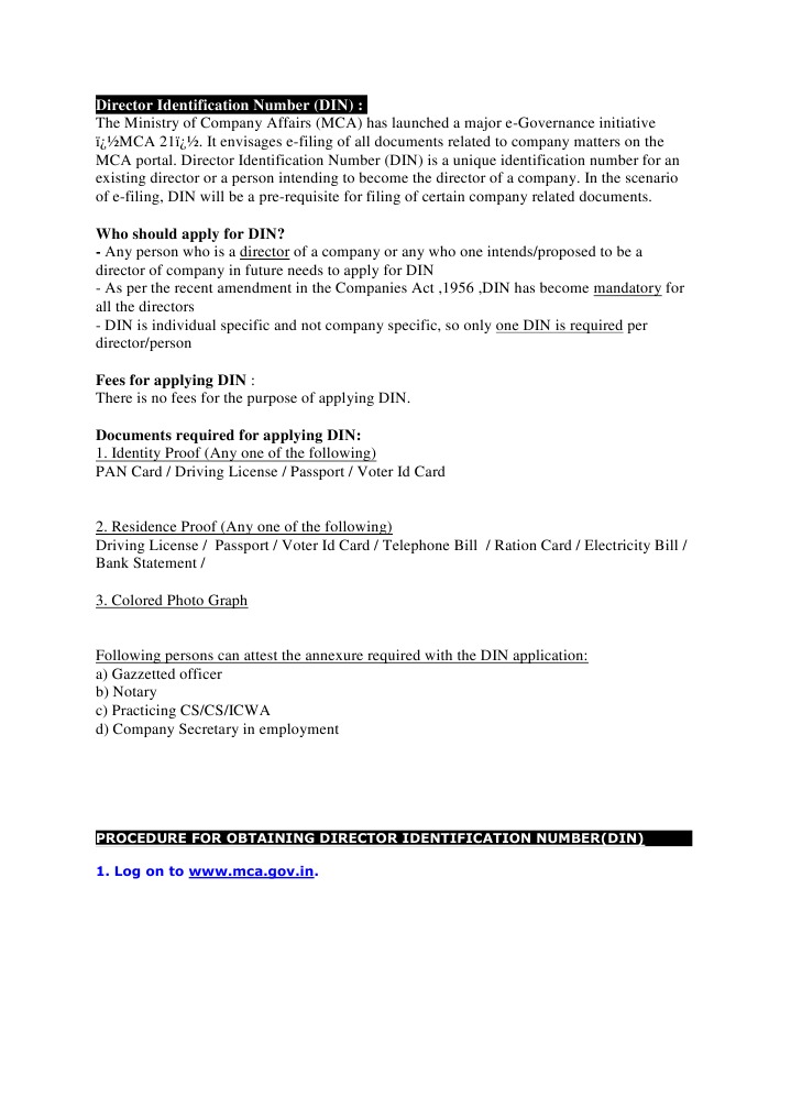 Director Identification Number (Information and Application Process ...