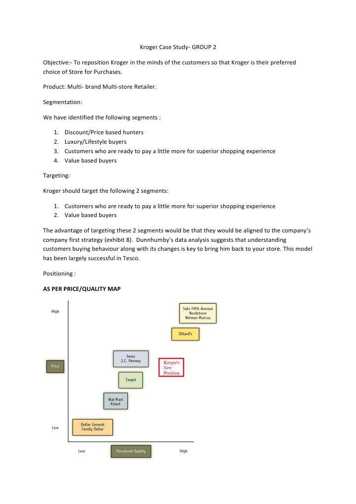 Group 2 - Kroger Case Study | PDF