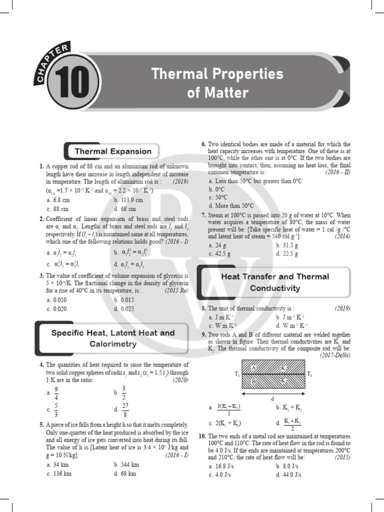 660813ae9ee1a90018de69d0_##_Thermal Properties of Matter _ PYQs | PDF ...
