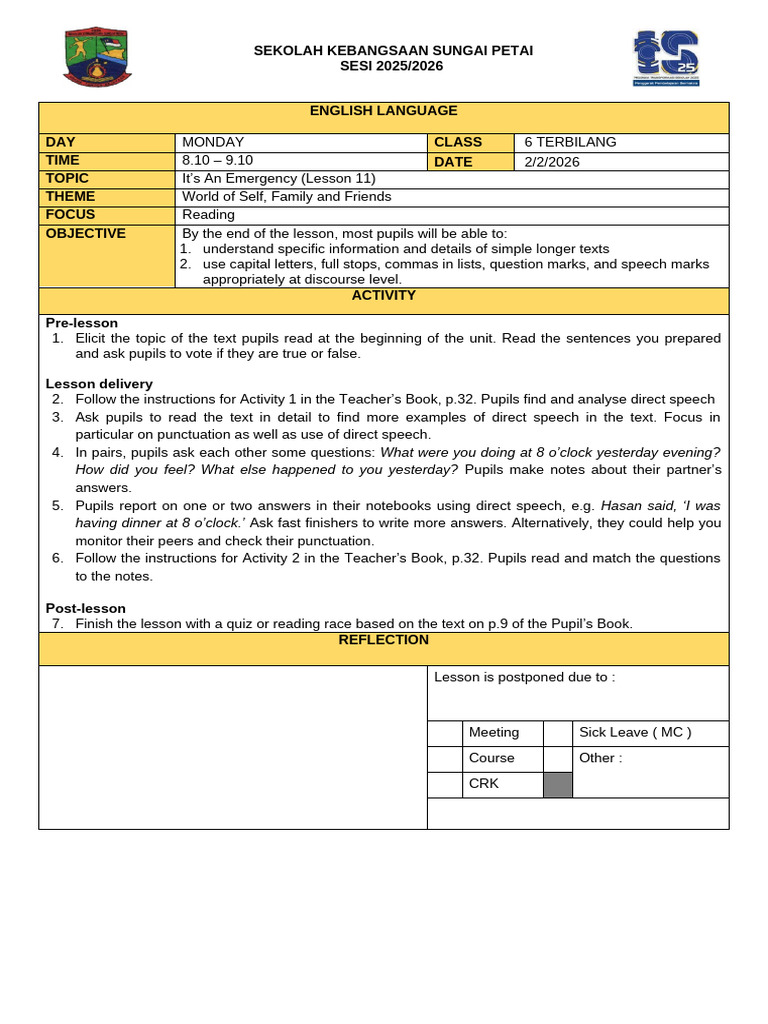 Lesson Plan Week 3 | PDF | Question | Vocabulary