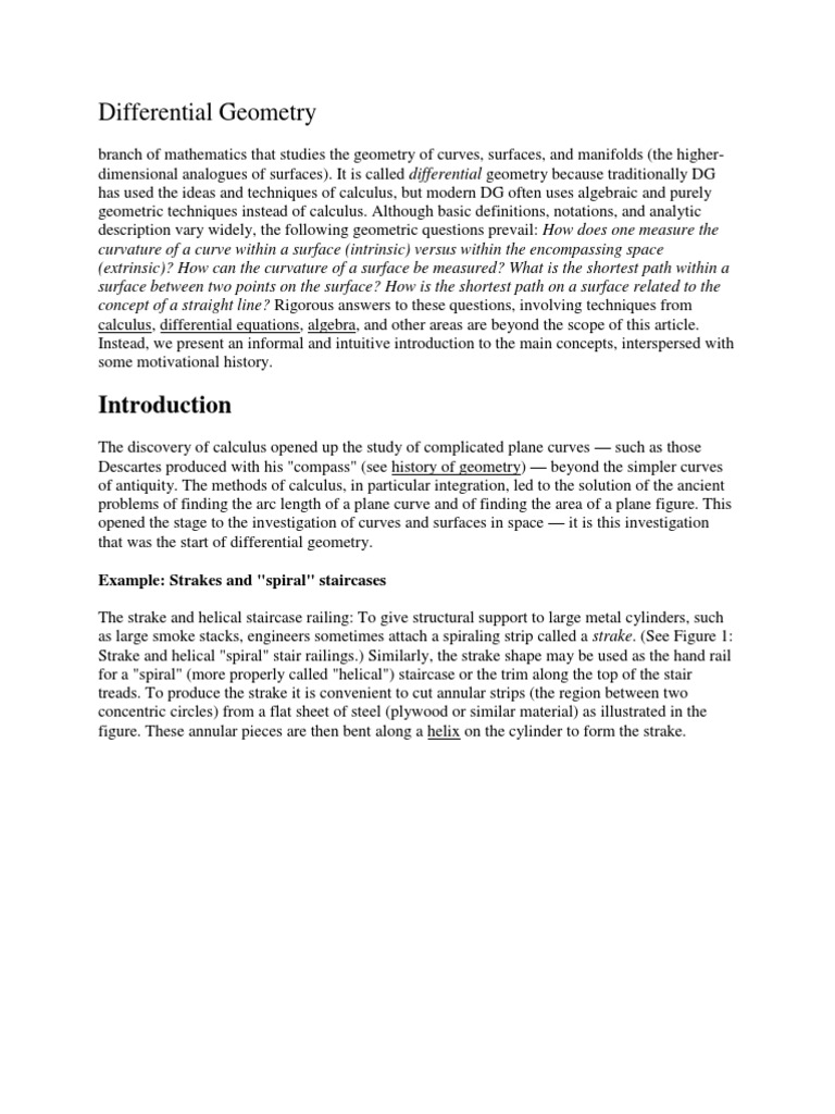 Differential Geometry: Curvature Insights | PDF | Curvature ...