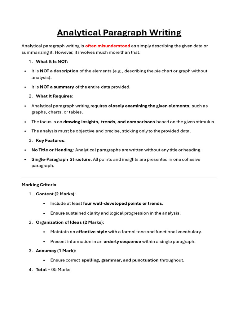 Analytical Paragraph Writing | PDF | Educational Technology | Creativity
