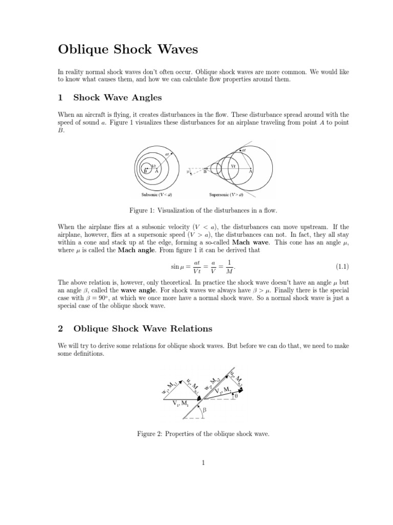 Oblique Shock Wave Analysis | PDF